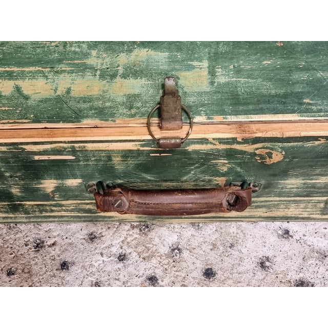 Vintage Green Wooden Trunk, 1950s | Chairish