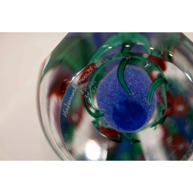 Merritt Vandermark Hand blown Glass Sculptures with Flowers Signed ...
