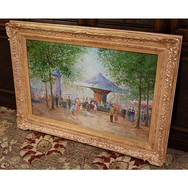 Impressionist Oil Painting of Fair With Carousel by t.e Pencke French ...