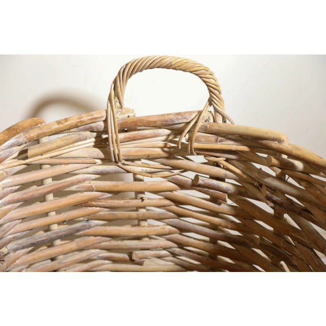 Vintage French Rustic Large Wicker Woven Log Basket Country House ...