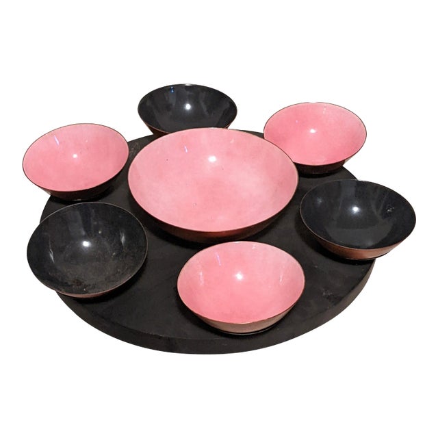 1950s Marrell Mid-Century Modern Enamel Lazy Susan | Chairish