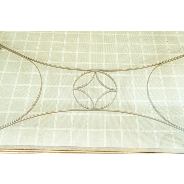 Rectangular Gold Plated Bevel Glass Cocktail Table | Chairish