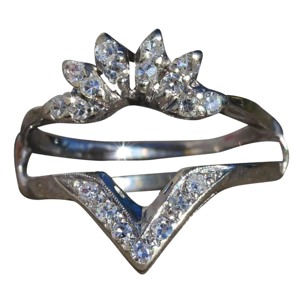 The Astrantia: Ladies 14K White Gold Diamond Ring Jacket | Chairish