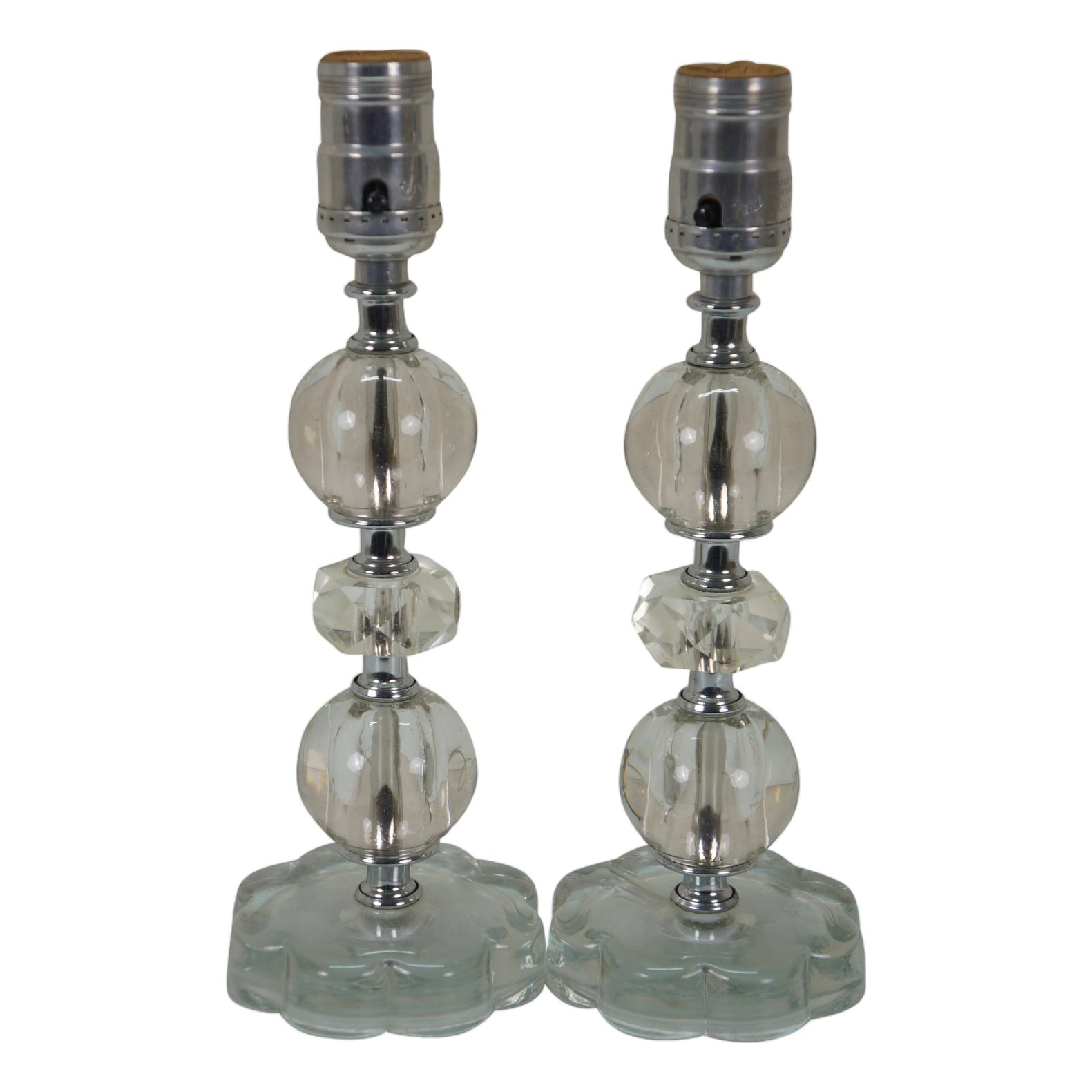 Mid 20th Century Hollywood Regency Stacked Crystal Prism Vanity Boudoir ...