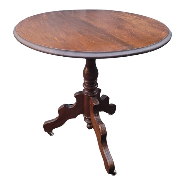 Antique Round Victorian Foyer Table | Chairish