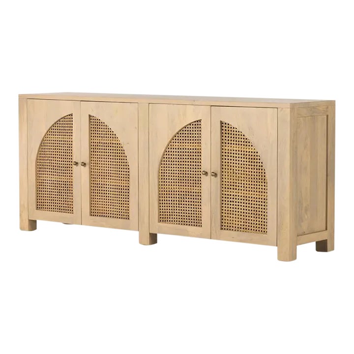 Tilda Sideboard, Natural Circle Cane | Chairish