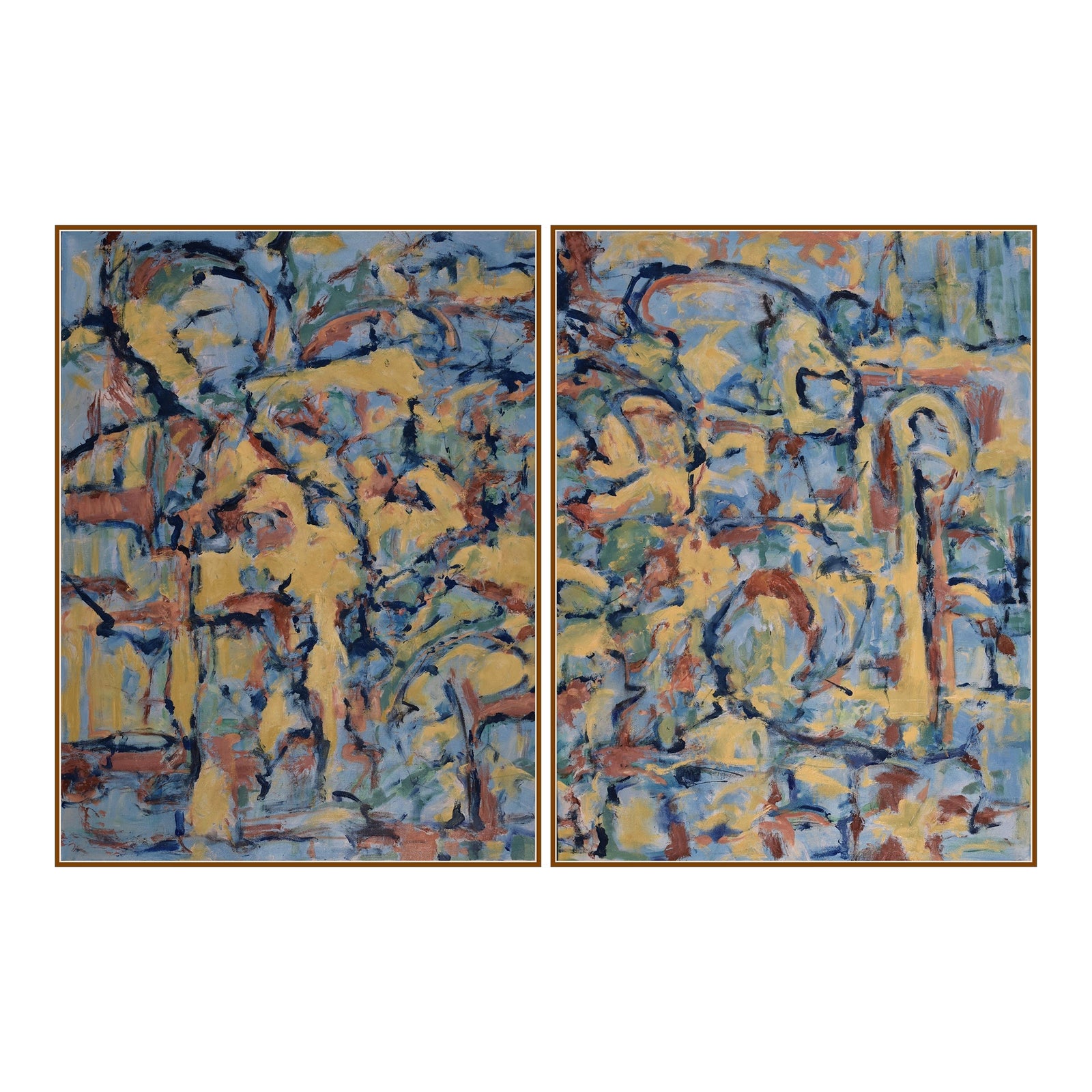 September Impression Diptych' Original Abstract Painting by Am ...
