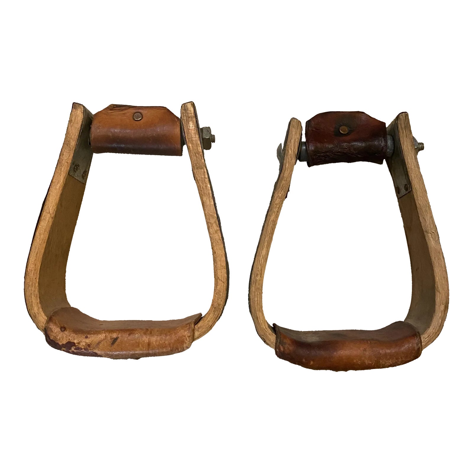 Early 20th Century Antique Leather Horse Stirrups - Pair | Chairish