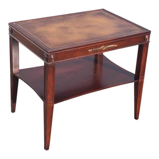 Stickley Furniture Leather Top End Table Chairish