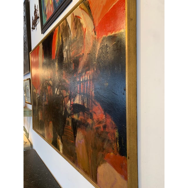 Abstract Expressionist Mid 20th Century Oil Painting on Board | Chairish