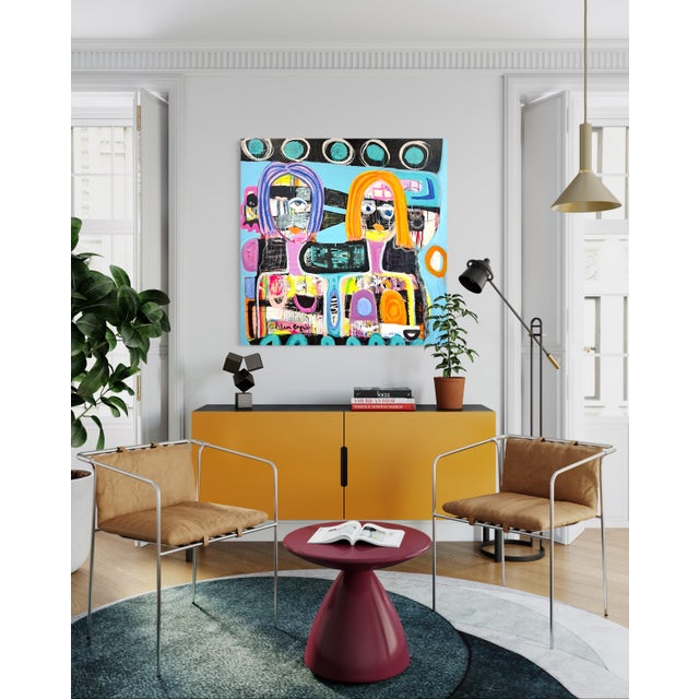 Aleea Jaques, "Friends" Original Abstract Contemporary Figure Painting ...