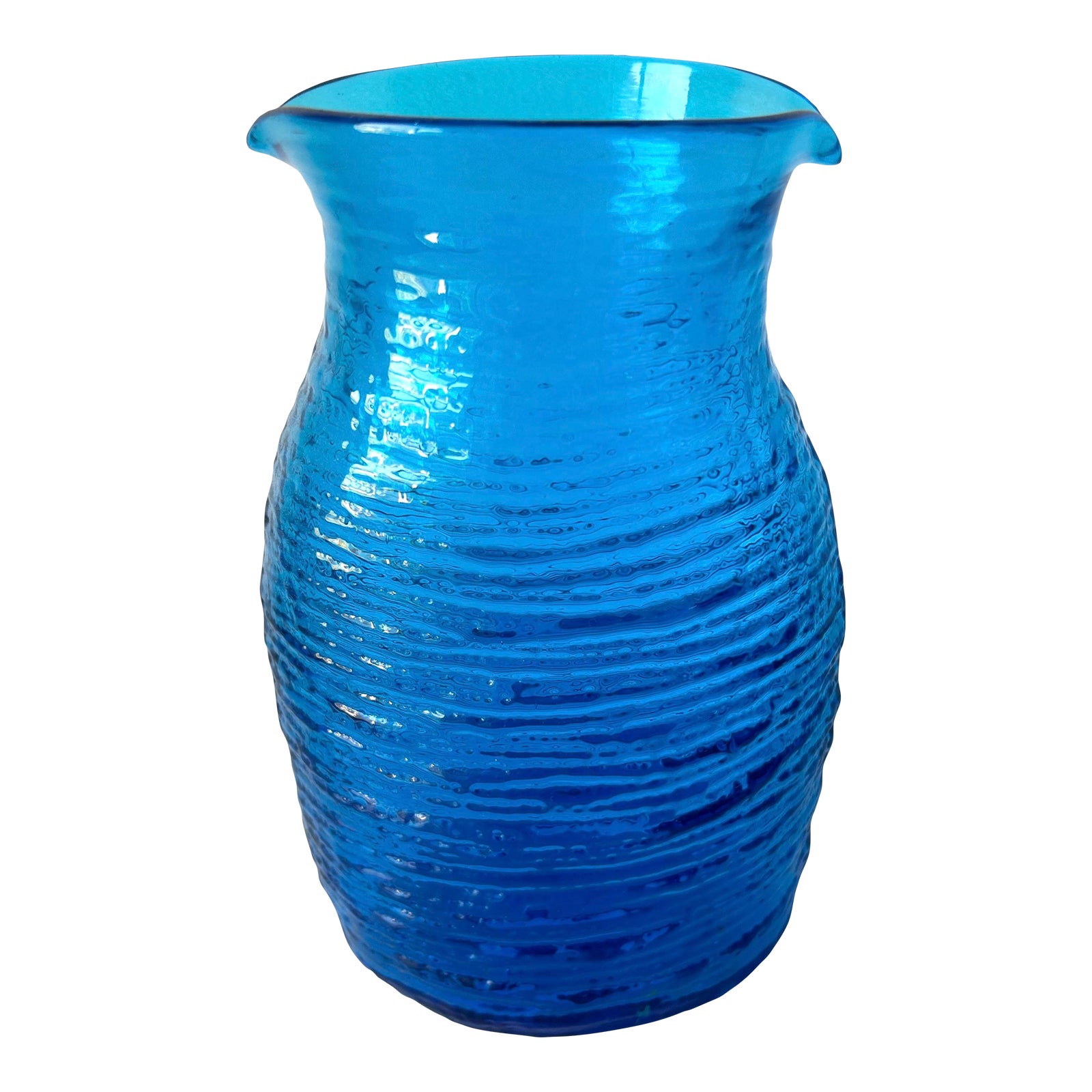 Vintage 1962 Blenko Turquoise Strata #6222 Double Spout Water Carafe by ...