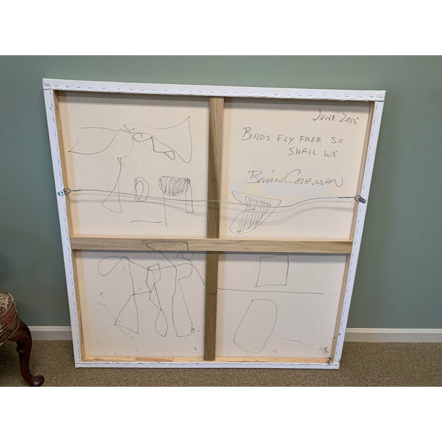 "Birds Fly Free" Original Brian Coleman Abstract Painting | Chairish