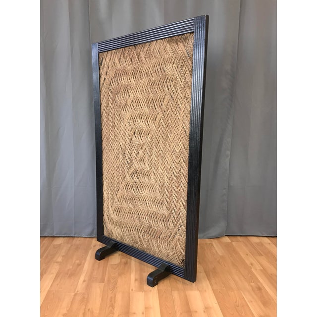 Vintage Free Standing Woven Rope Screen | Chairish