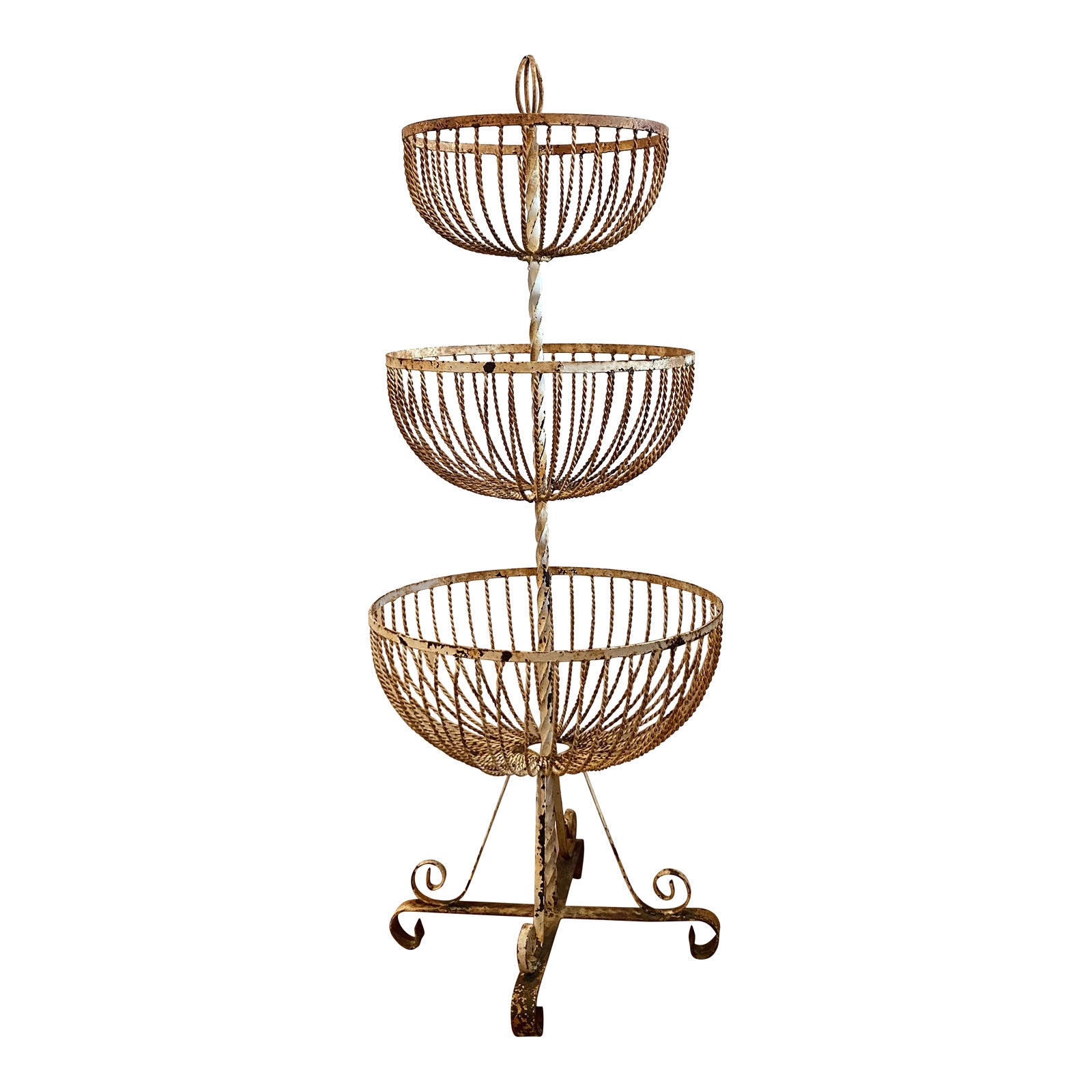 Large 3 Tier Vintage Iron Fruit/Food Storage Kitchen Stand, 3.5 Feet ...