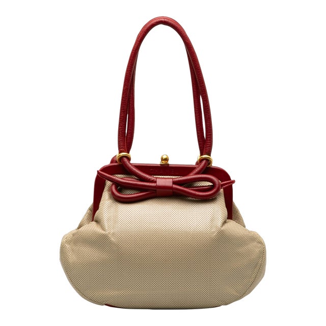 Chanel Perforated Bow Frame Handbag | Chairish