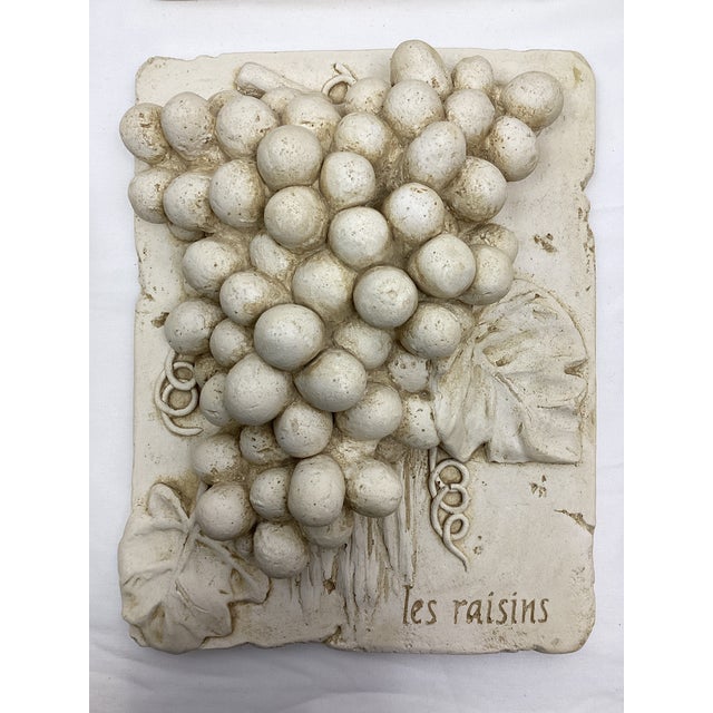 Vintage French Molded Plaster Fruit Plaques, Set of 6 | Chairish