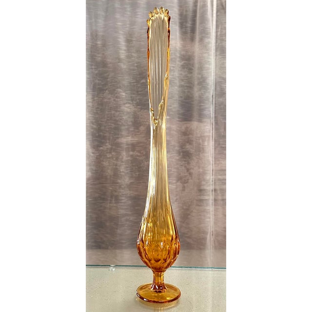 Mid Century Modern Amber Toned Glass Vases Swung and Others - Set of 5 ...