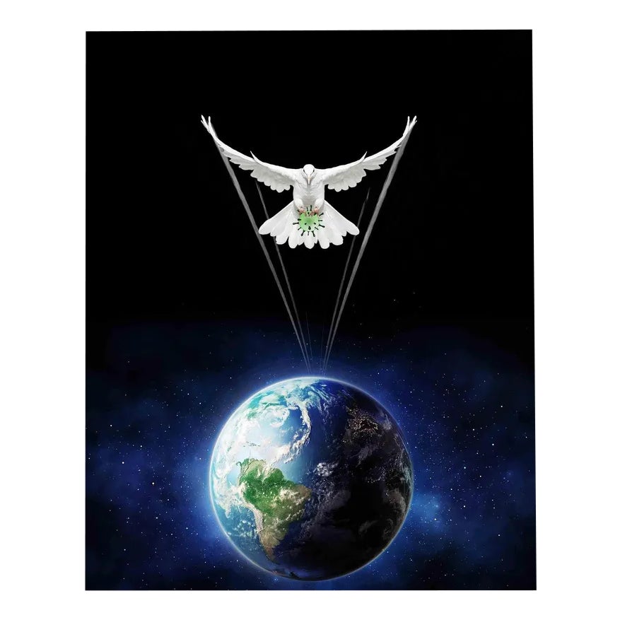 Dario Cusani, Colombavirus Free Humans from Evil (Cut Earth), Print ...