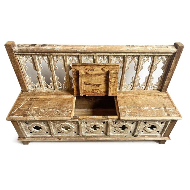 Vintage Old India Church Bench | Chairish