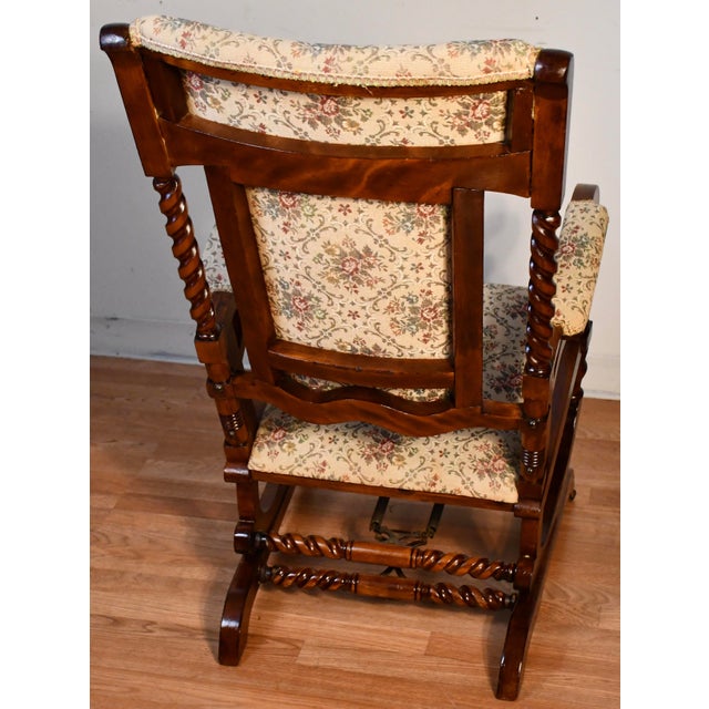 1870 Antique George Hunzinger Barley Twist Mahogany Platform Rocking ...