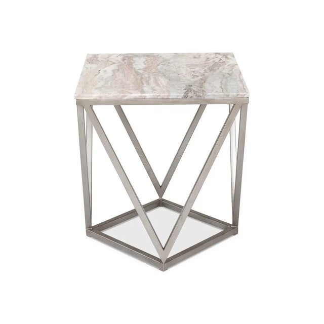 Modern Trapezoid Accent Table | Chairish
