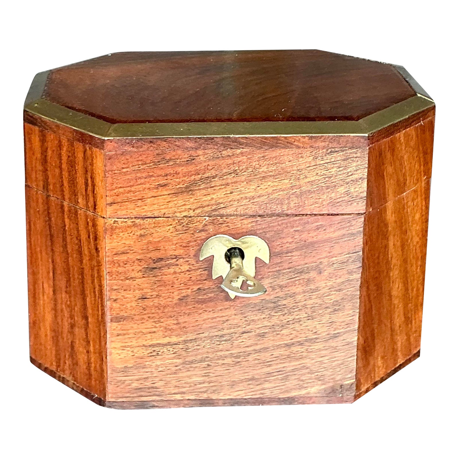 Vintage Boho Brass Tipped Octagon Box | Chairish