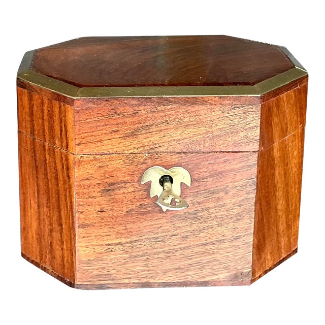 Vintage Boho Brass Tipped Octagon Box | Chairish