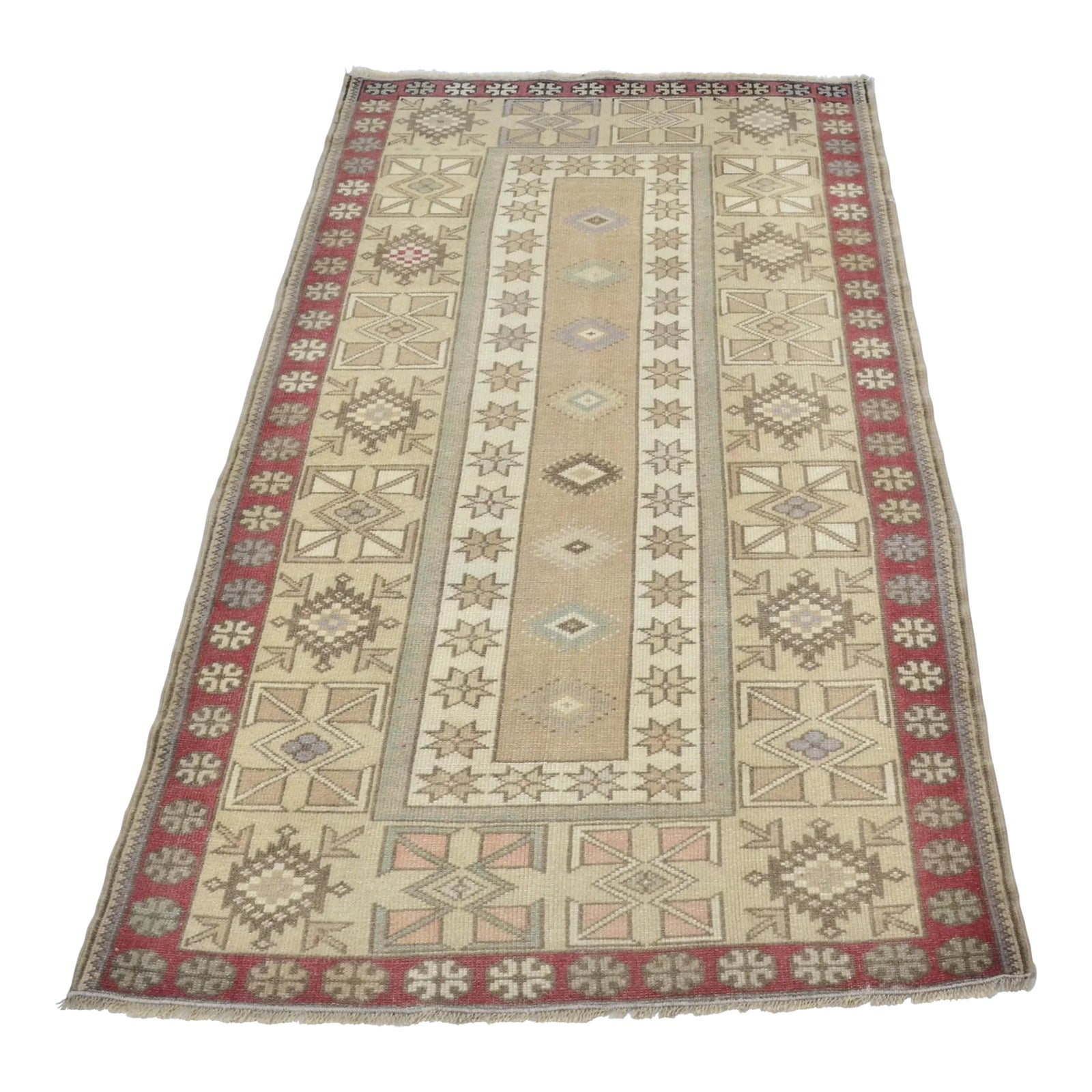 1960s Rustic Decor Hand Made Floor Modern Area Rug | Chairish