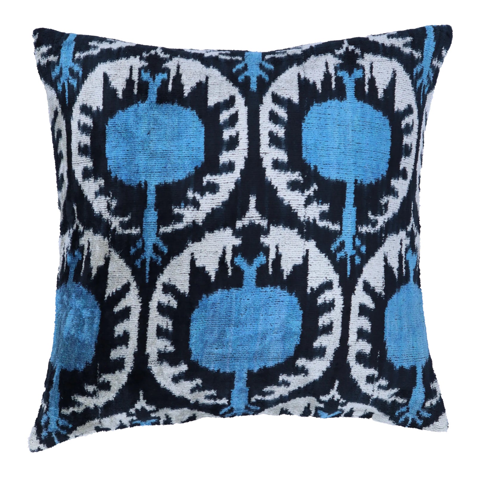 Handmade Luxury Blue Velvet Decorative Throw Pillow With Down Insert ...