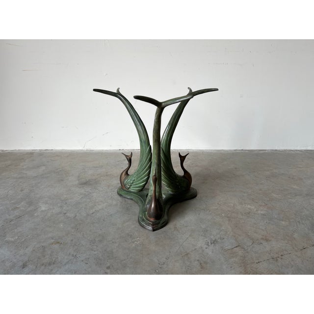 Vintage Hollywood Regency Style Brass Peacock Side Table | Chairish