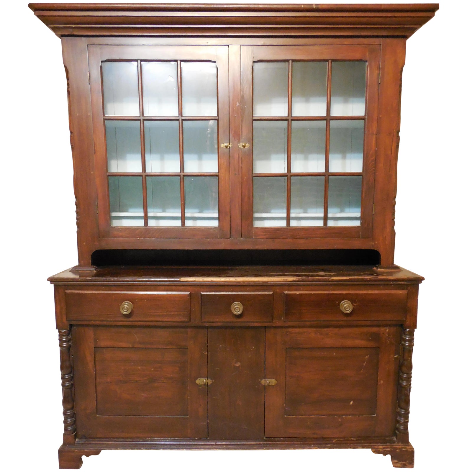 19th Century Federal Step-Back Dutch Cupboard | Chairish
