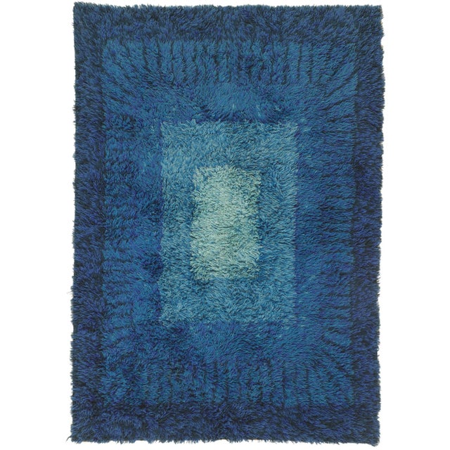 Mid 20th Century Vintage Swedish Rya Rug, 4'5 X 6'2 | Chairish