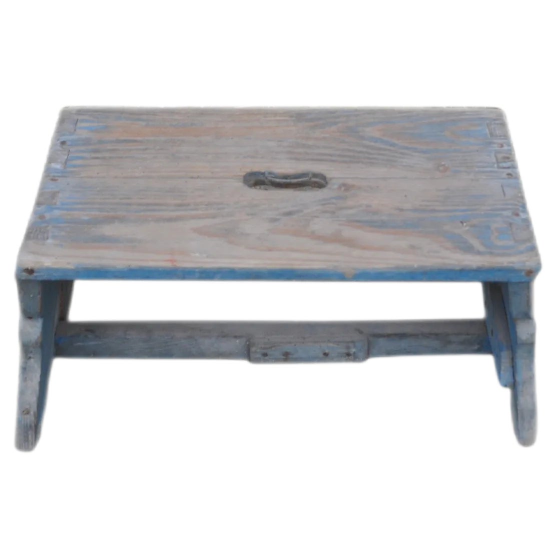 Blue Painted Rustic Stool, 1940s | Chairish
