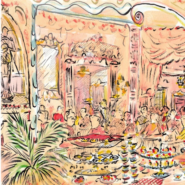 "Pink Luncheon With Seafood Tower" Original Whimsical Scene Painting by ...