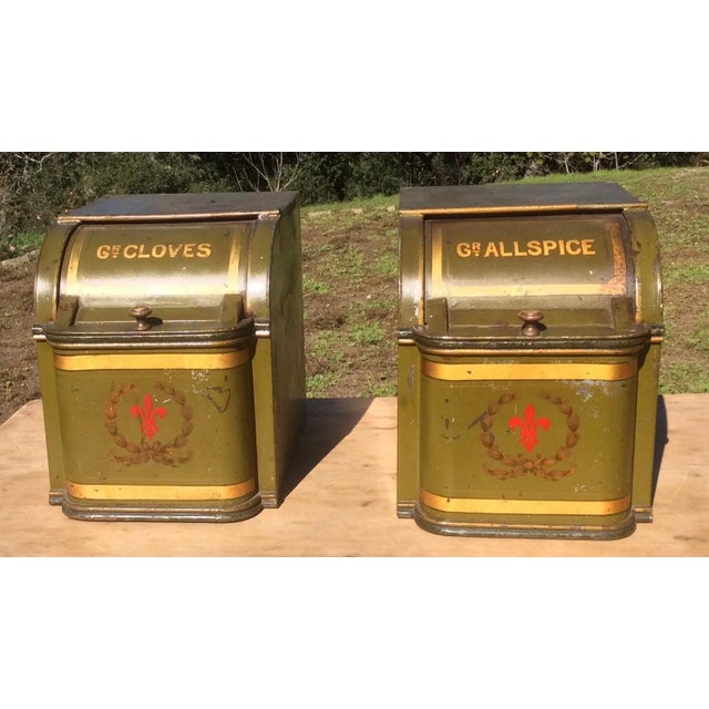 Antique Tole Spice Displays - A Pair | Chairish