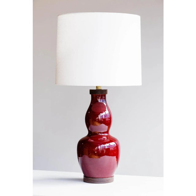 Lawrence & Scott Scarlett Porcelain Table Lamp in Pinot Red | Chairish