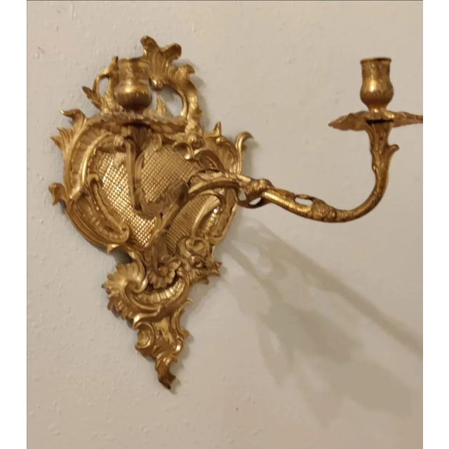 19th Century Ornate French Rococo Gilt Bronze Wall Sconces - a Pair ...