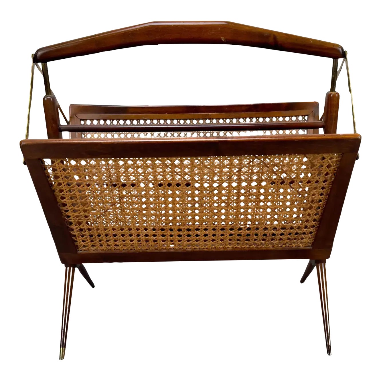 Italian Mid Century Modern Folding Magazine Rack by Cesare Lacca | Chairish