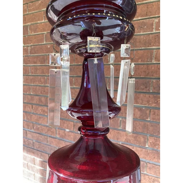 Late 19th-Century Pair of Antique Victorian Bohemian Ruby Red Glass ...