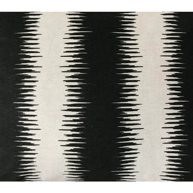 Jagged Striped Modern Black & Off White Pillows- a Pair | Chairish