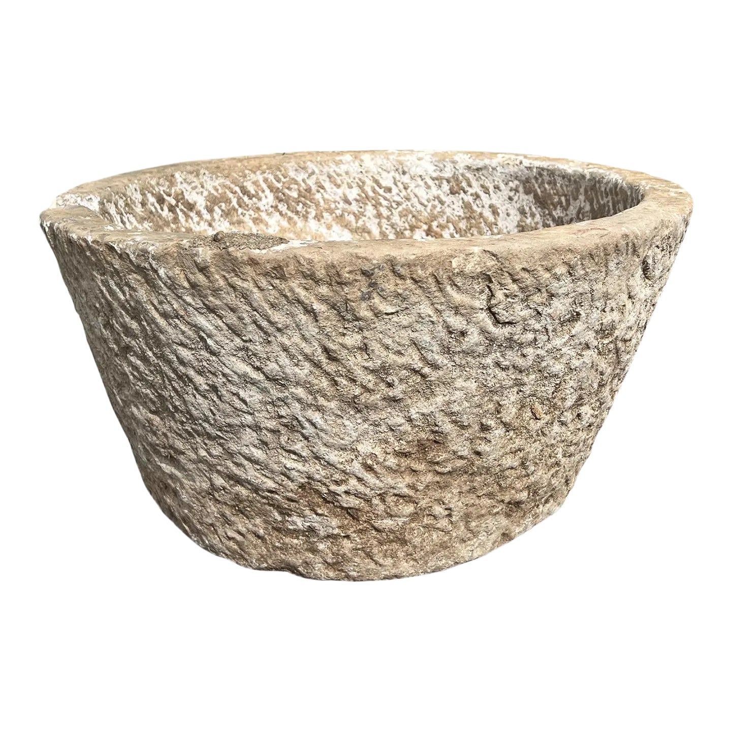 Vintage Rustic Old Stone Planter Bowl | Chairish