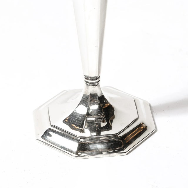 Tiffany & Co. Art Deco Octagonal Sterling Silver Trumpet Vase | Chairish