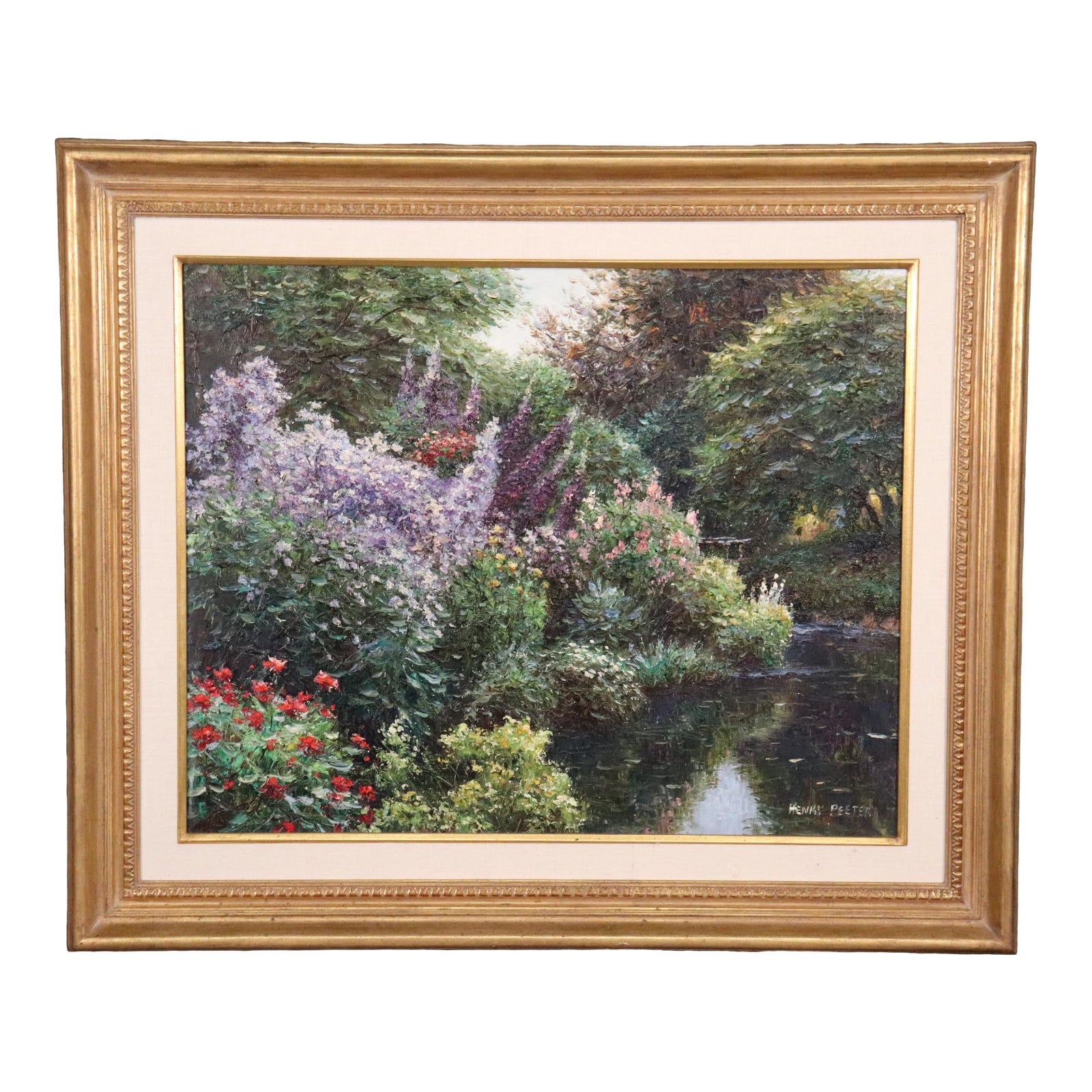 Large Oil Painting of Flowers by Chinese Artist Henry Peeters 'Hing Biu ...