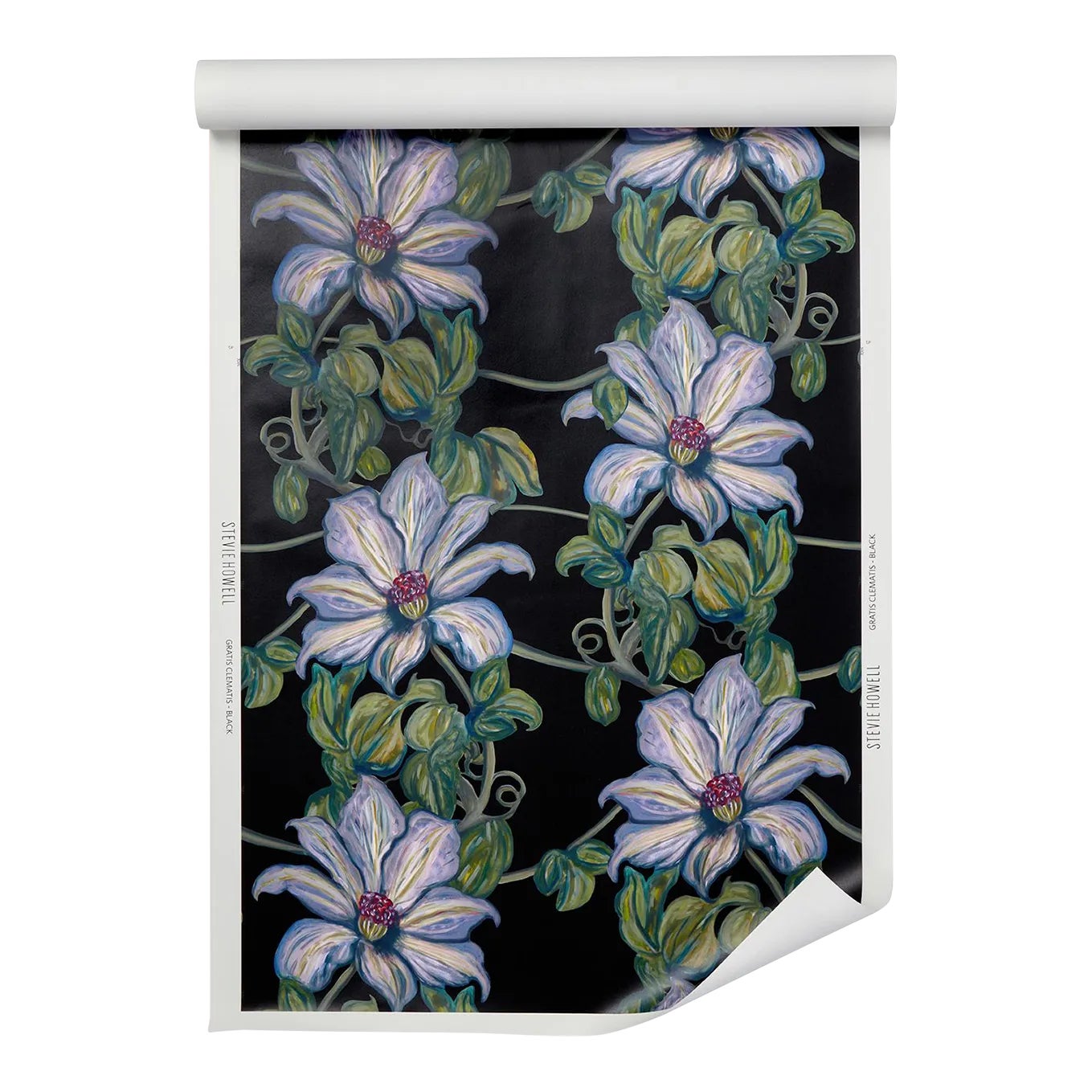 Gratis Clematis Black Wallpaper | Chairish