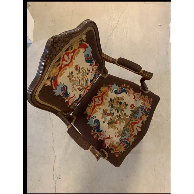 Antique Needlepoint Chair | Chairish