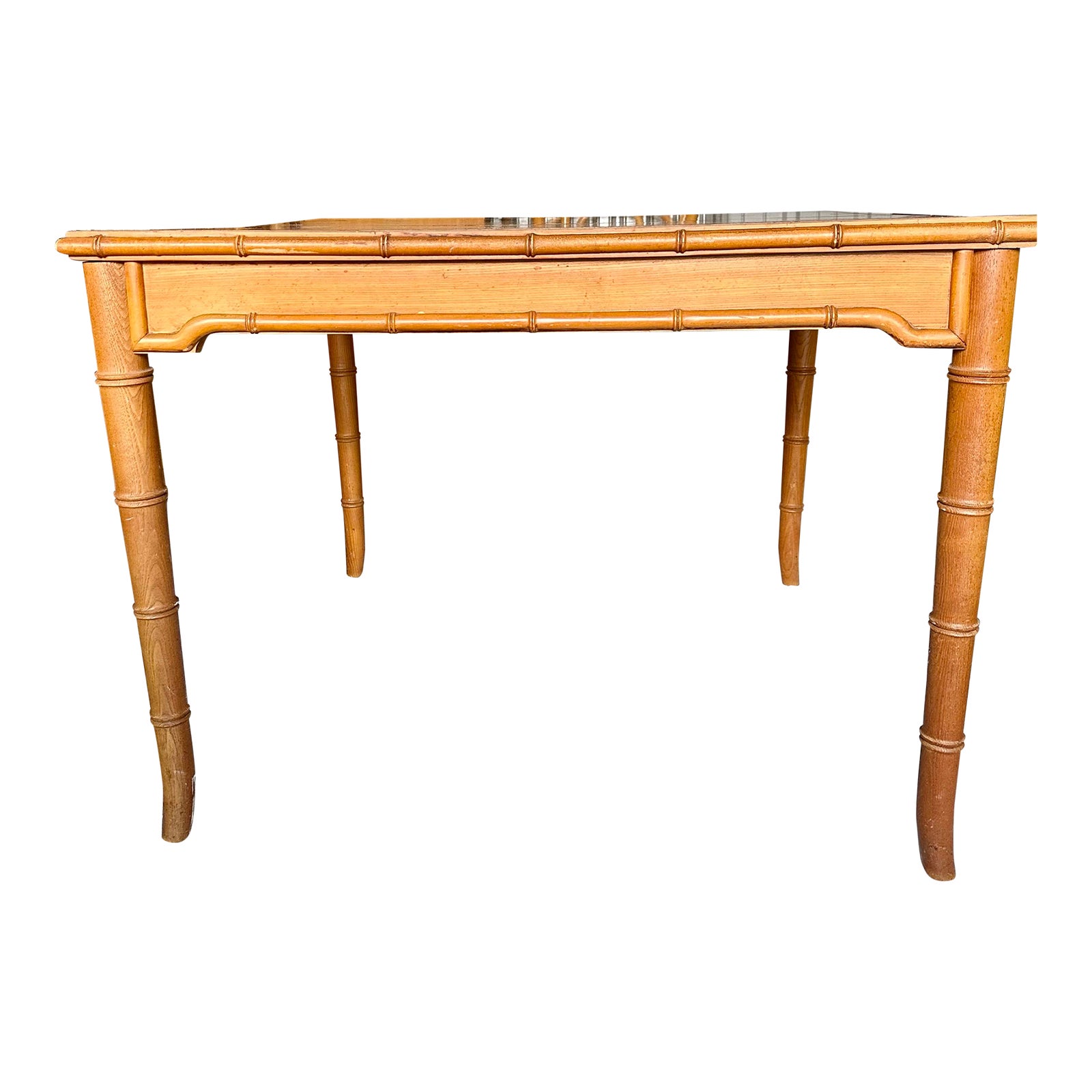 Faux Bamboo Game Table/Dining Table | Chairish