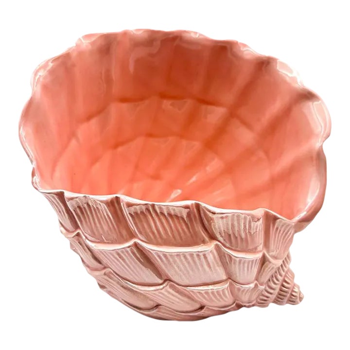 Mid Century Rosenthal Netter Pink Conch Shell Planter Cachepot | Chairish