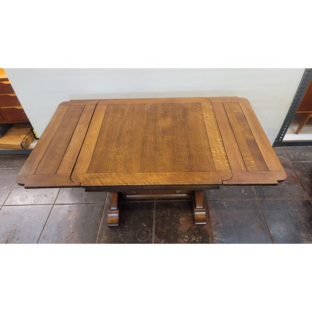 Antique English Oak Draw Leaf Table Hand Carving Jacobean Pineapple ...