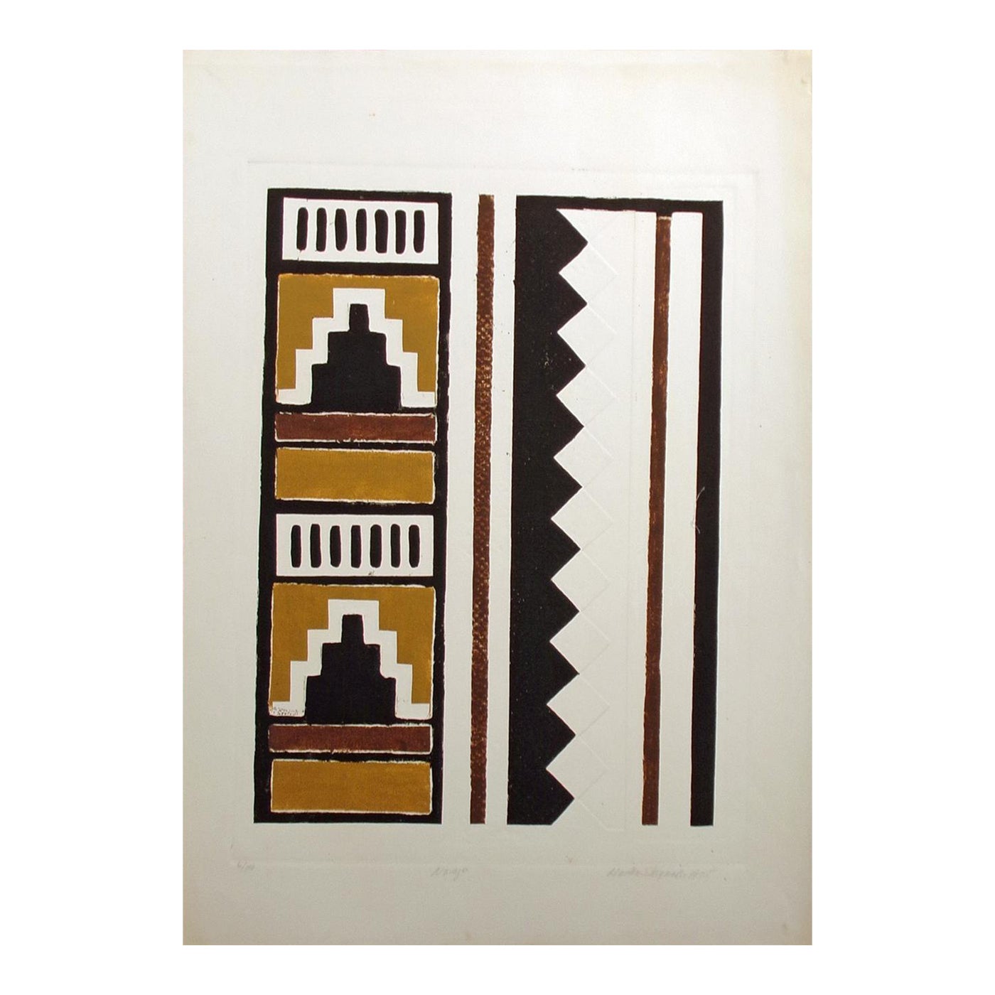 1980s Martha Slaymaker "Navajo" Signed Numbered Collagraph Southwestern ...